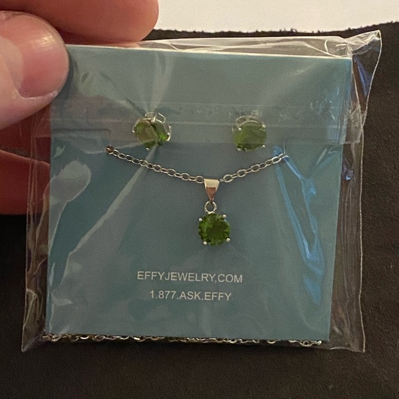 Effy | Jewelry | Nib Effy Solid Sterling Silver And Lab Emerald Set ...